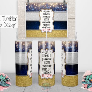 Dasher, Dancer, & Prancer Christmas Label Bundle 20oz Tumbler ...