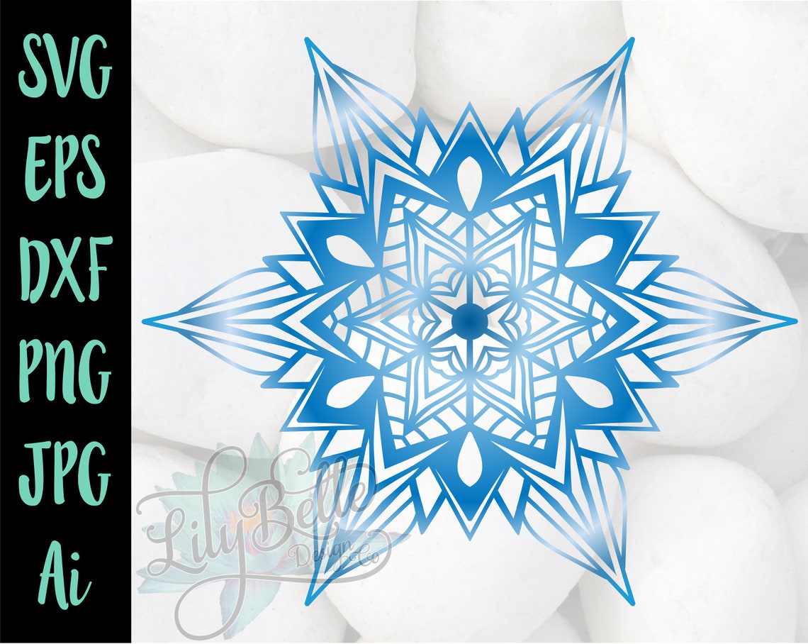 Snowflake Winter Mandala SVG PNG Cut File Digital File - Etsy
