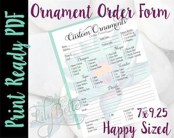Custom Ornament Print Ready Order Form in Letter Sized PDF | Etsy