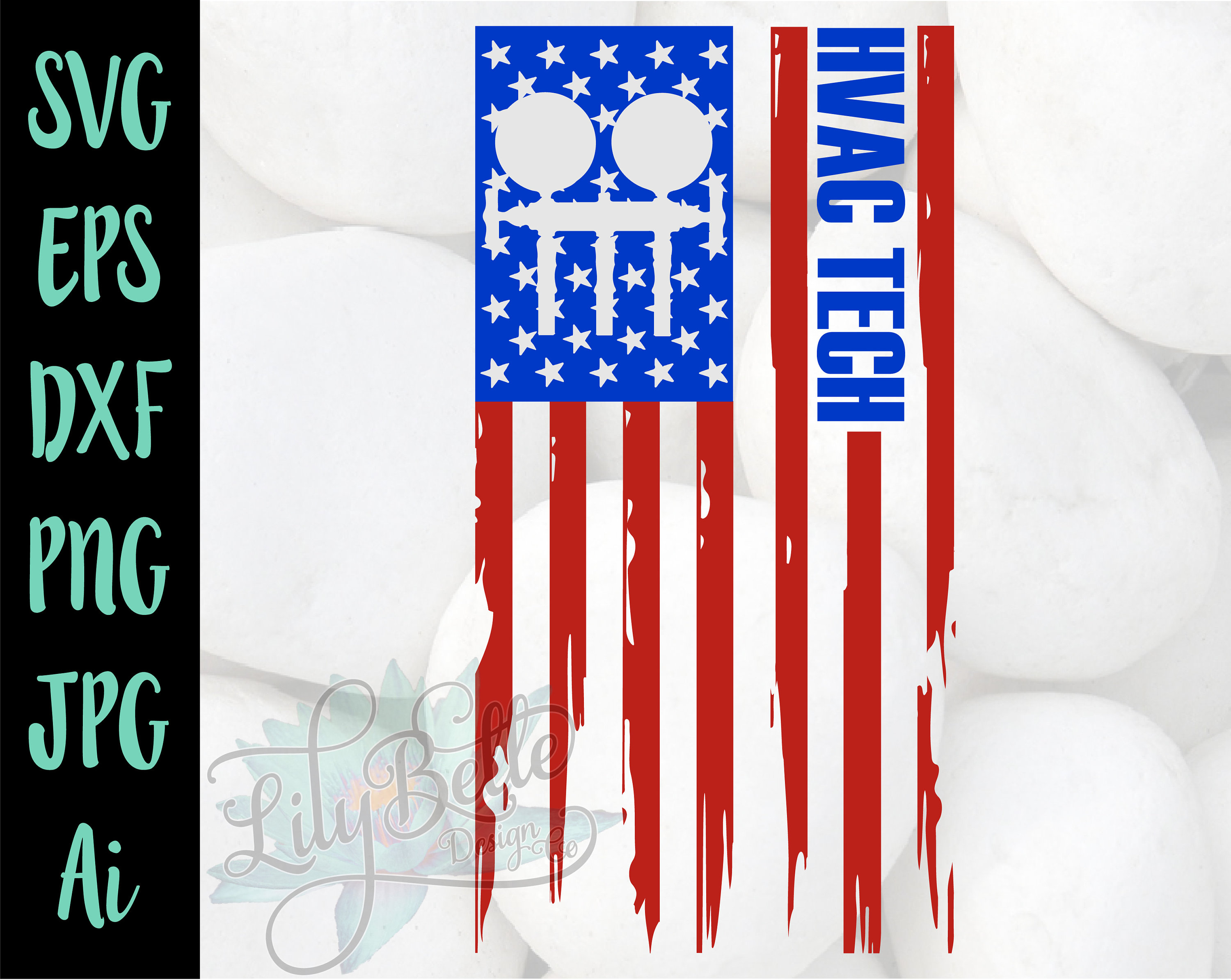 HVAC Tech American Distressed Flag Cricut SVG Silhouette DXF - Etsy México