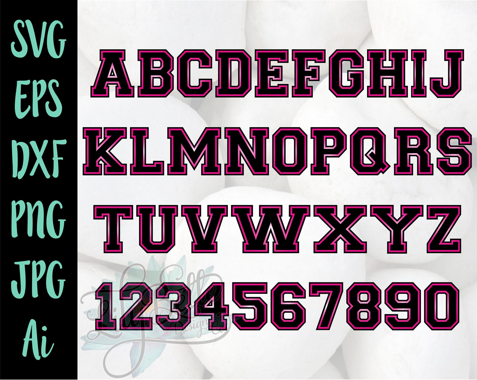 Varsity Lettering & Numbers Cricut SVG Silhouette DXF Cut - Etsy