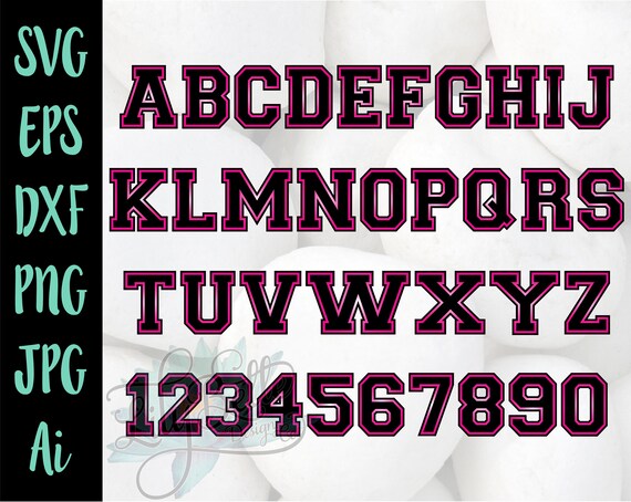 Varsity Lettering & Numbers Cricut SVG Silhouette DXF Cut - Etsy