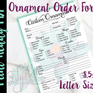 Custom Ornament Print Ready Order Form in Letter Sized PDF Prefect for ...