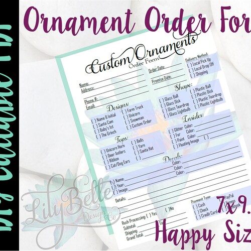 Custom Bows Print Ready Order Form in Letter Sized in Pdf Form - Etsy