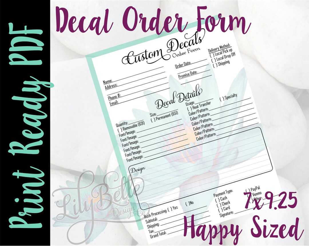 Custom Decal Print Ready Order Form for Those Classic Happy Planners in ...
