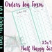 Order Log Tracker Print Ready Form in PDF Perfectly Sized for - Etsy