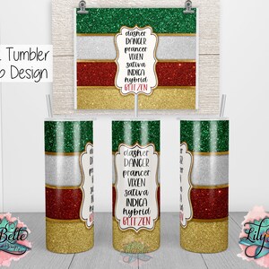 Dasher, Dancer, & Prancer Christmas Label Bundle 20oz Tumbler ...