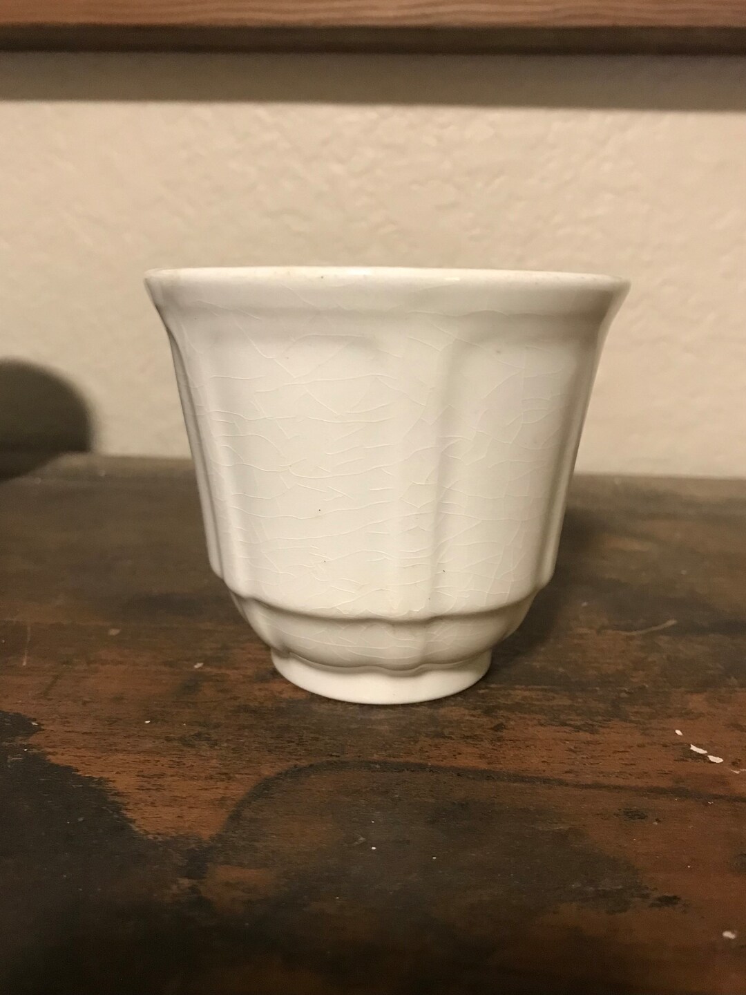 Antique White English Ironstone Handleless Cup Mug Paneled - Etsy