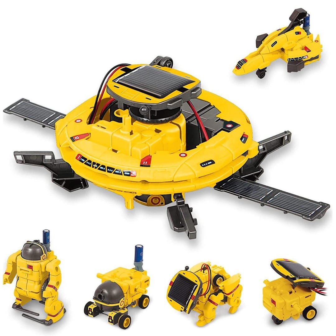 STEM Solar Robot Space Shuttle Astronaut 6-in-1 Robot Model Kit Kids ...