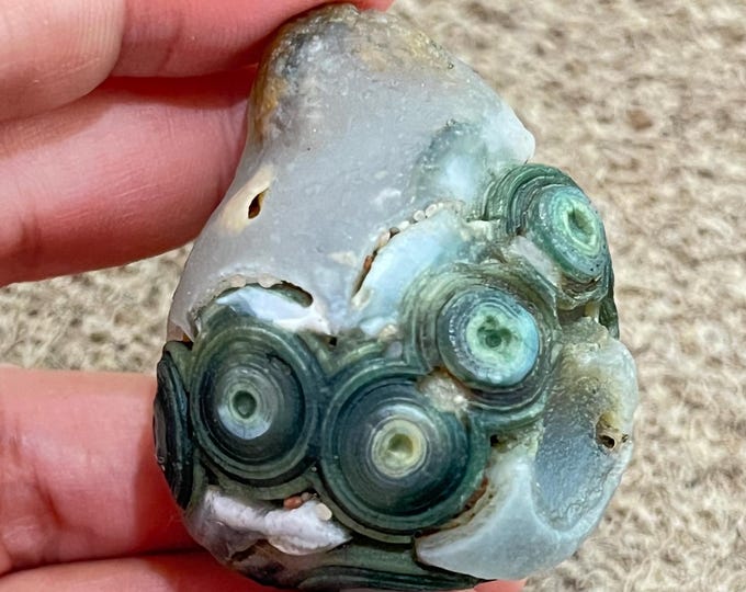 A Set Size:4.7x3.7x3.1cm+ Natural Gobi Eyes Agate No Polished No Hole ...
