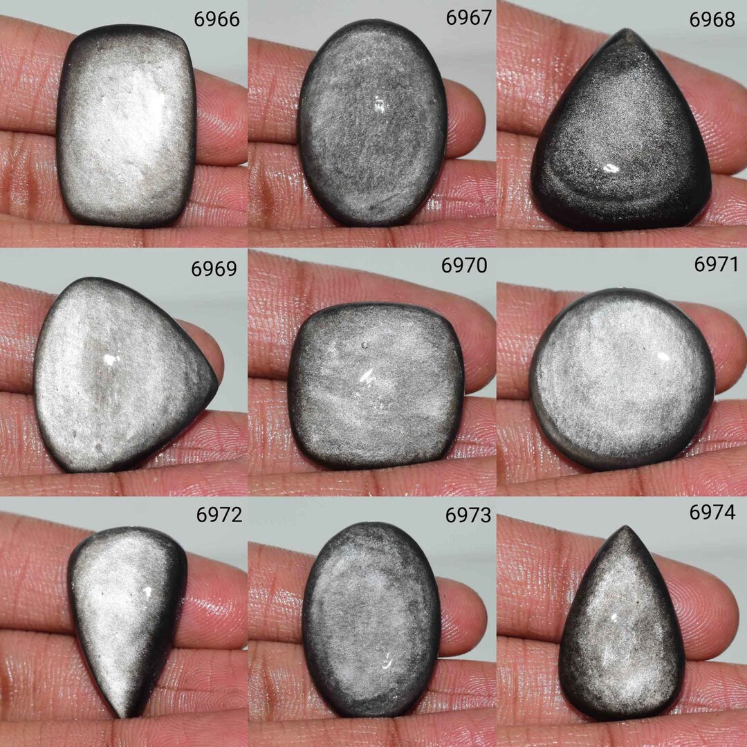 Top Quality Silver Sheen Obsidian Cabochon, Silver Sheen Obsidian ...