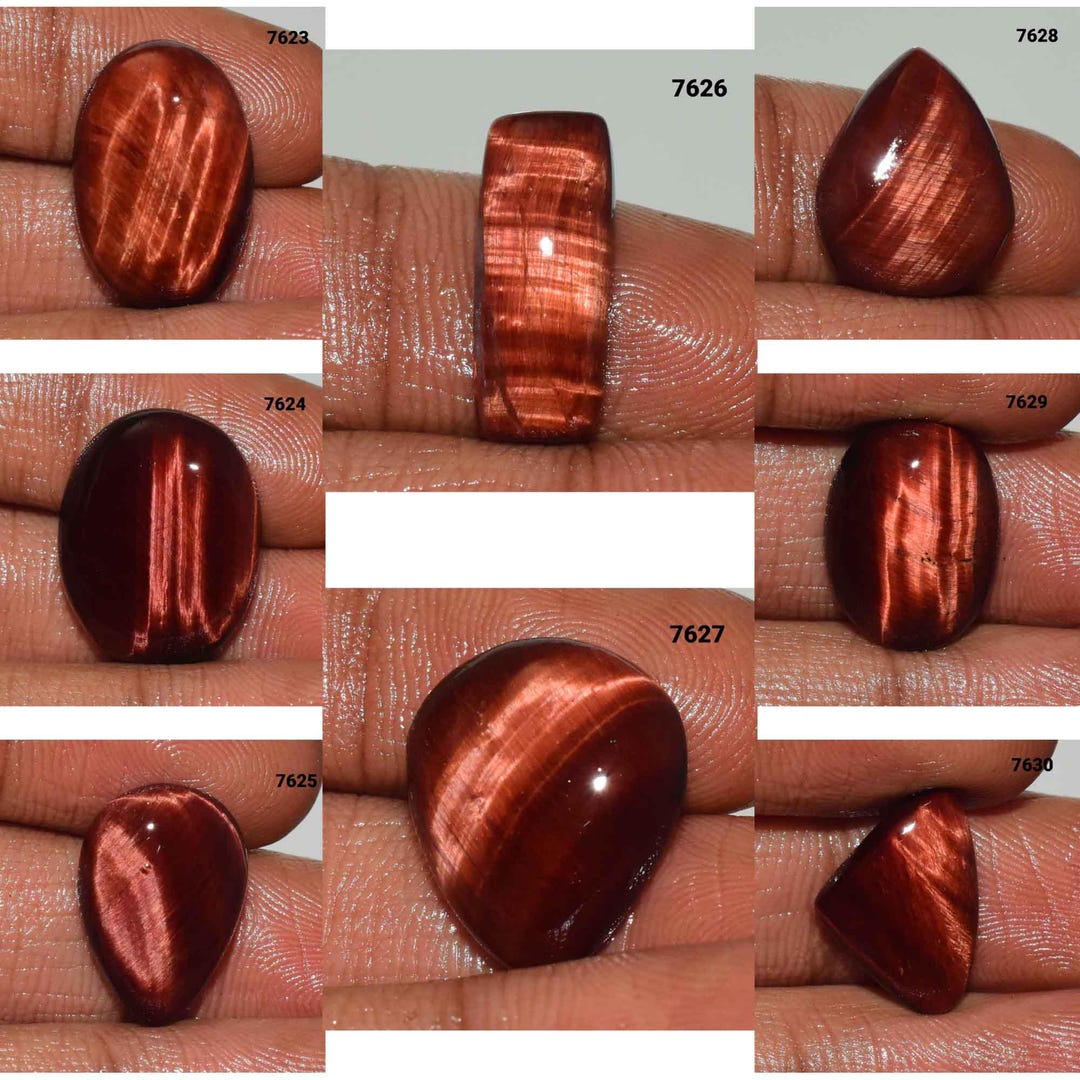Natural Red Tiger Eye Gemstone - Red Tiger Eye Cabochon - Red Tiger Eye ...