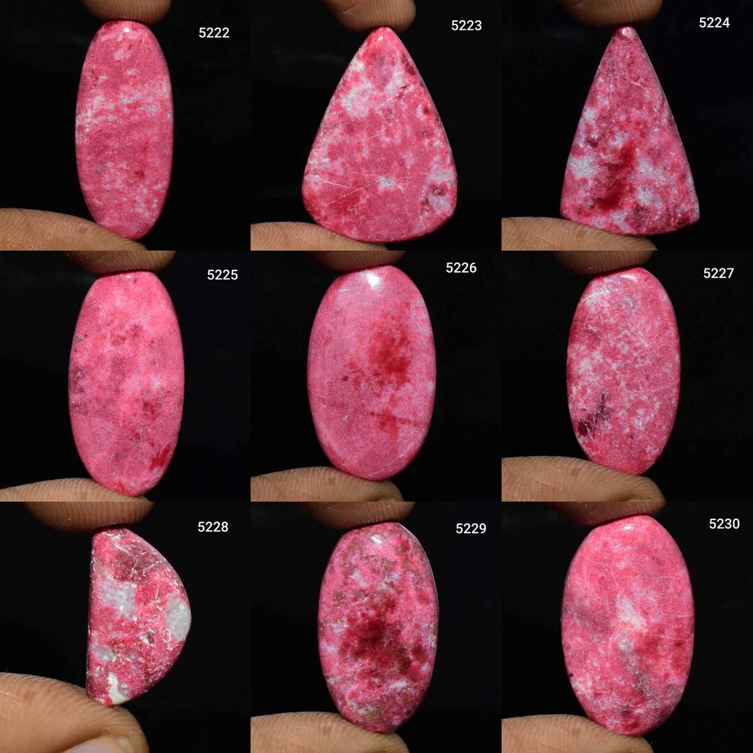 A One Quality Thulite Cabochon, Natural Thulite Gemstone, Thulite ...