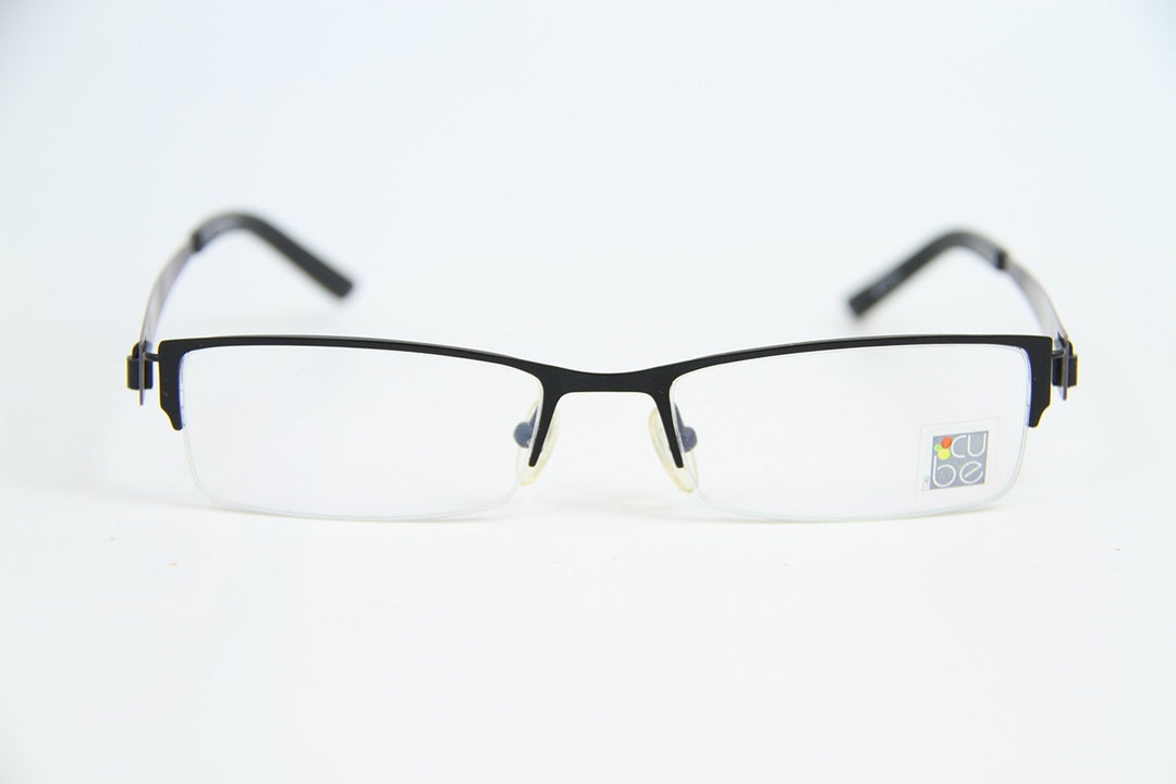 CUBE CB0910 Dark Purple Half Rimless Eyeglasses Optical Frame - Etsy