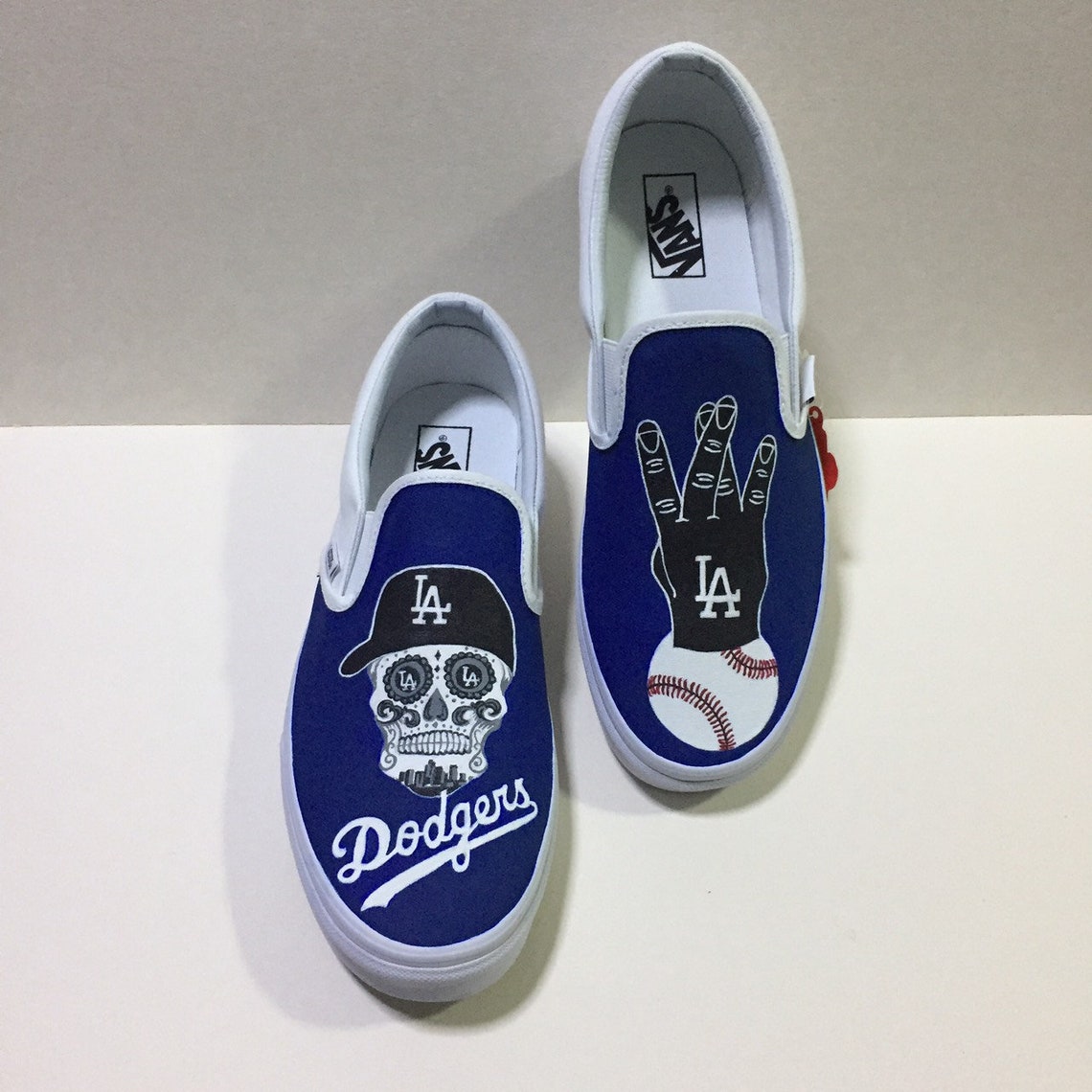 Hand-painted LA Dodgers Vans: Custom Baseball Shoes - Etsy