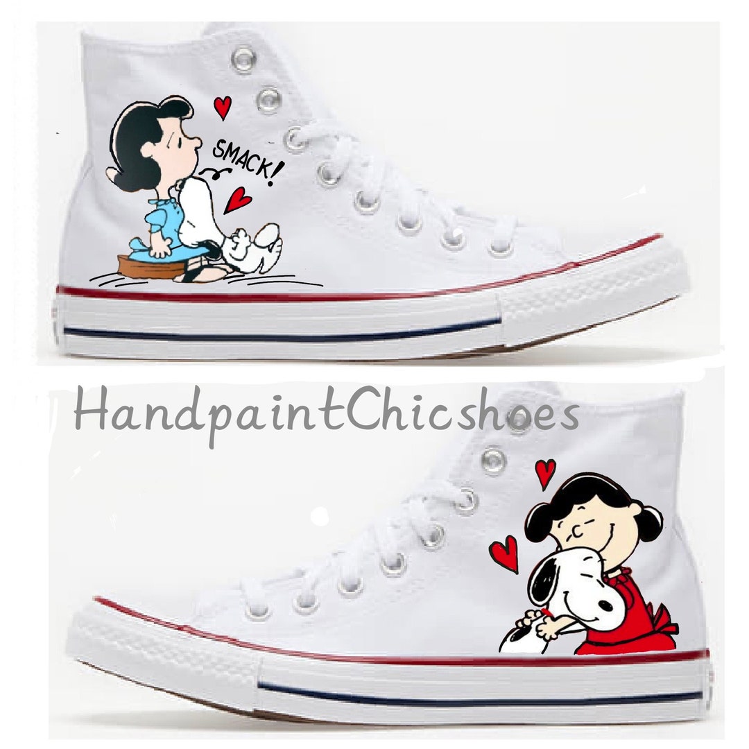 Hand Painted Snoopy Love Love, Snoopy Converse,custom Converse, Love ...