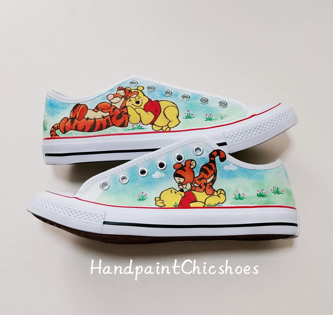 Hand-painted Pooh and Tigger, Custom Pooh Converse,disney Shoes ...