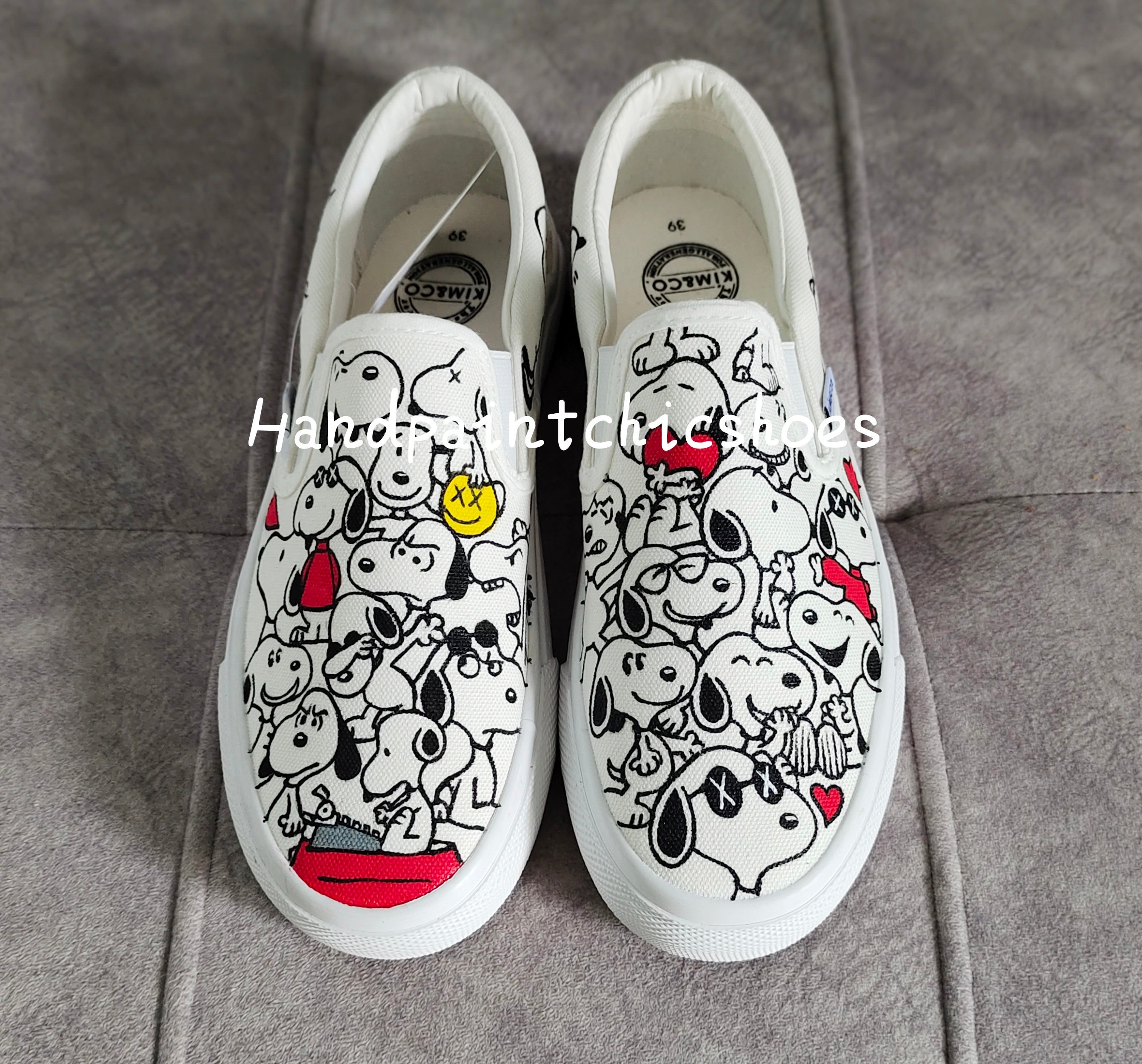 Snoopy Inspired Hand Painted Shoeslocal Brand Shoescustom - Etsy