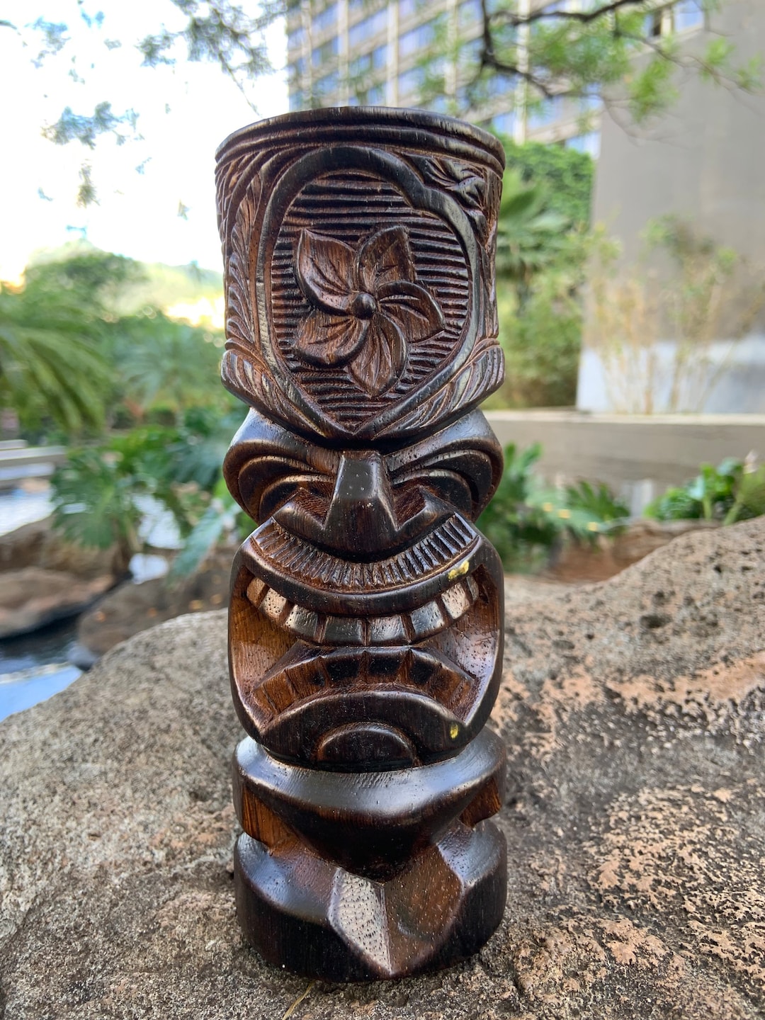 7" KANE TIKI, God of Creation, Hawaiian Tiki God Woodcarving, Tiki Face ...