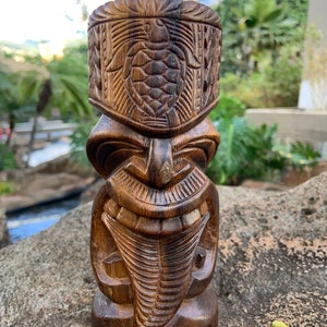 7" Tikies Set of 4, Ku, Lono, Kane and Kanaloa, Hawaiian Wood Carving ...