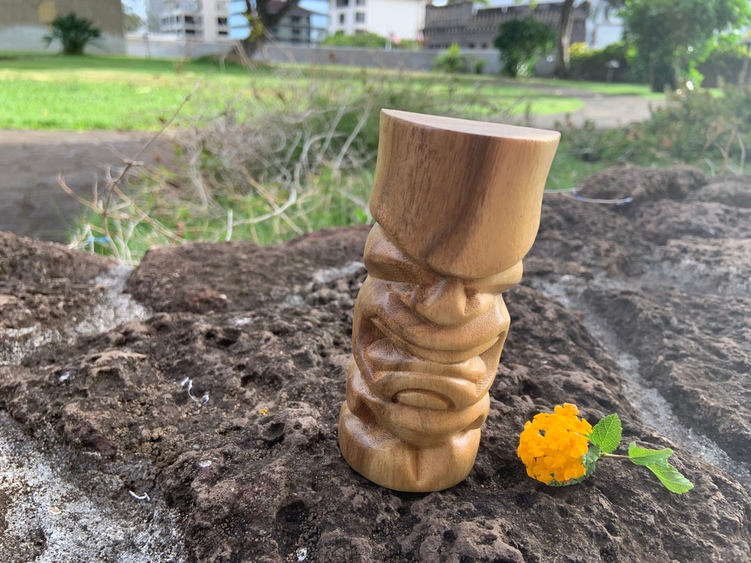 5 Tiki Kane, God of Creation, Hawaiian Tiki God Woodcarving, Tiki Face ...