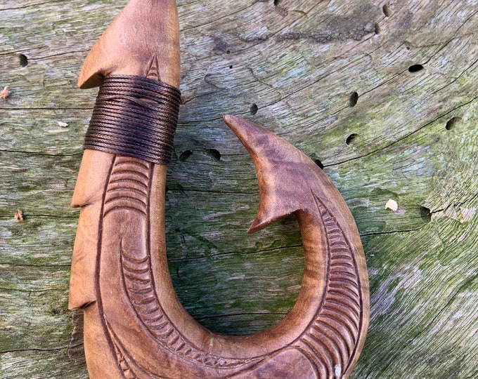 5 Makau, Hawaiian Maui Fishing Hook, Wooden Fish Hook, Polynesian Fish ...