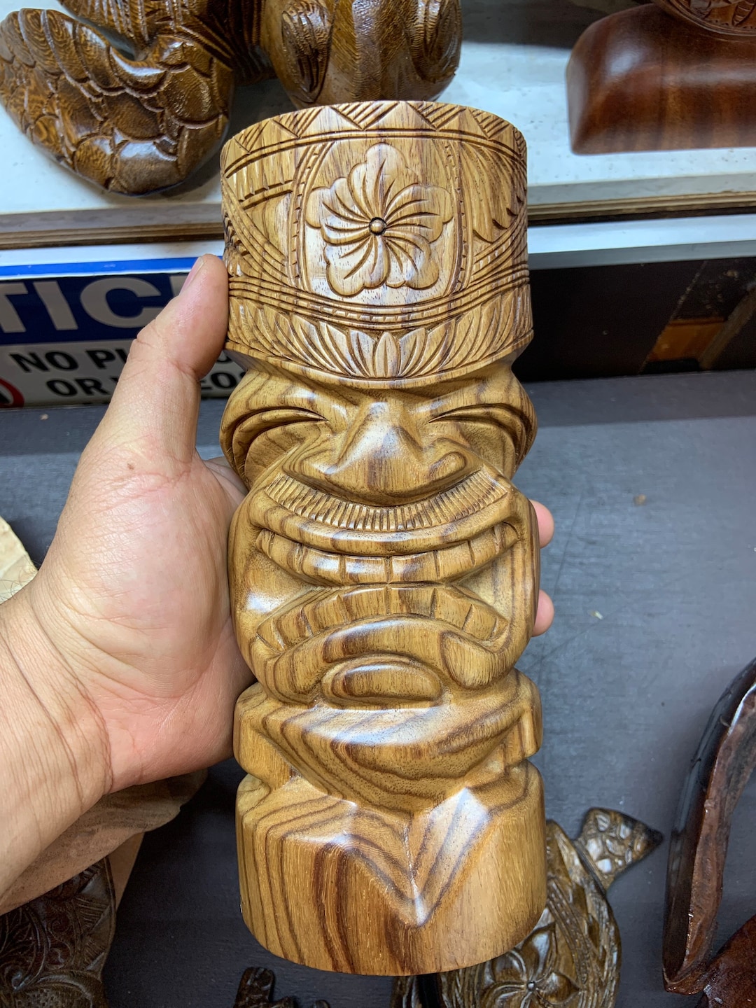 9” Kane Tiki , God of Creation, Hawaiian Tiki God Woodcarving, Tiki ...