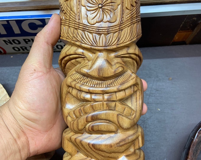 9 Kane Tiki , God of Creation, Hawaiian Tiki God Woodcarving, Tiki Face ...