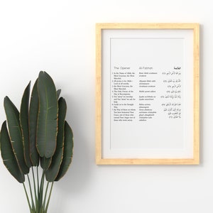 Surat Al-fatihah Printable the Opener Surah Minimalist - Etsy Canada