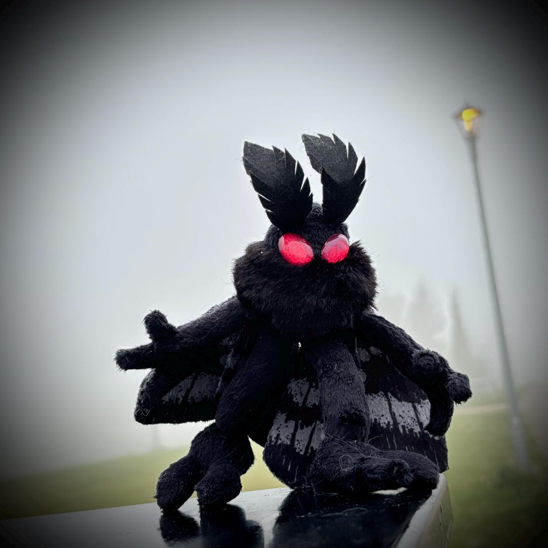 Mothman Plush Junior, Custom Plush Doll, Point Pleasant West Virginia, Cryptids Plush, Mothman ...