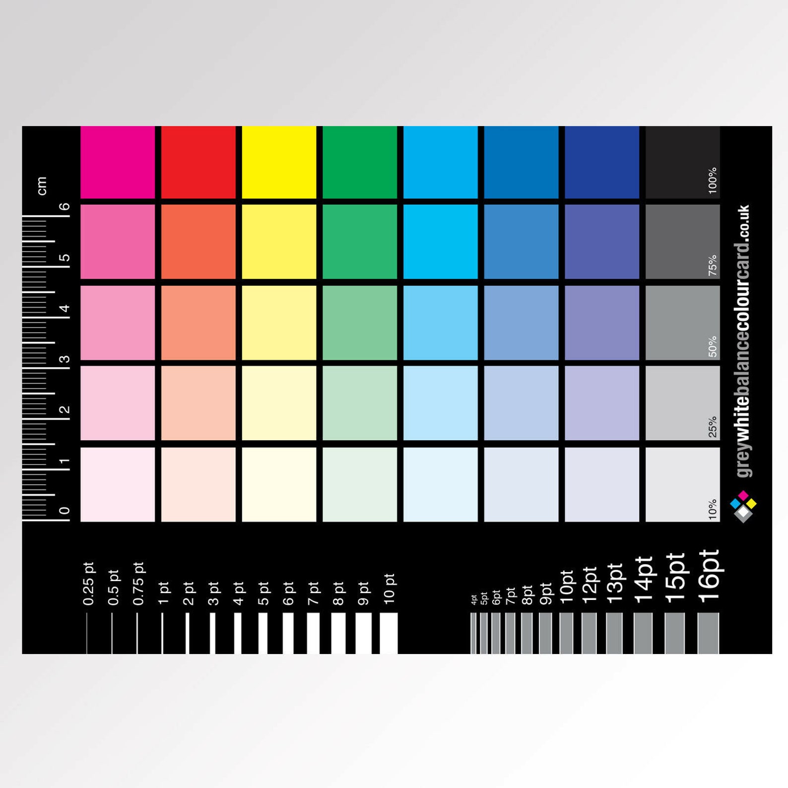 The CMYK Greyscale Card for Design and Reprographics - Etsy