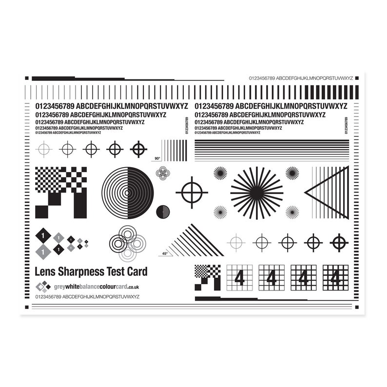 Camera Lens Sharpness Test Card - A4 Size (210mm X 297mm) - Etsy