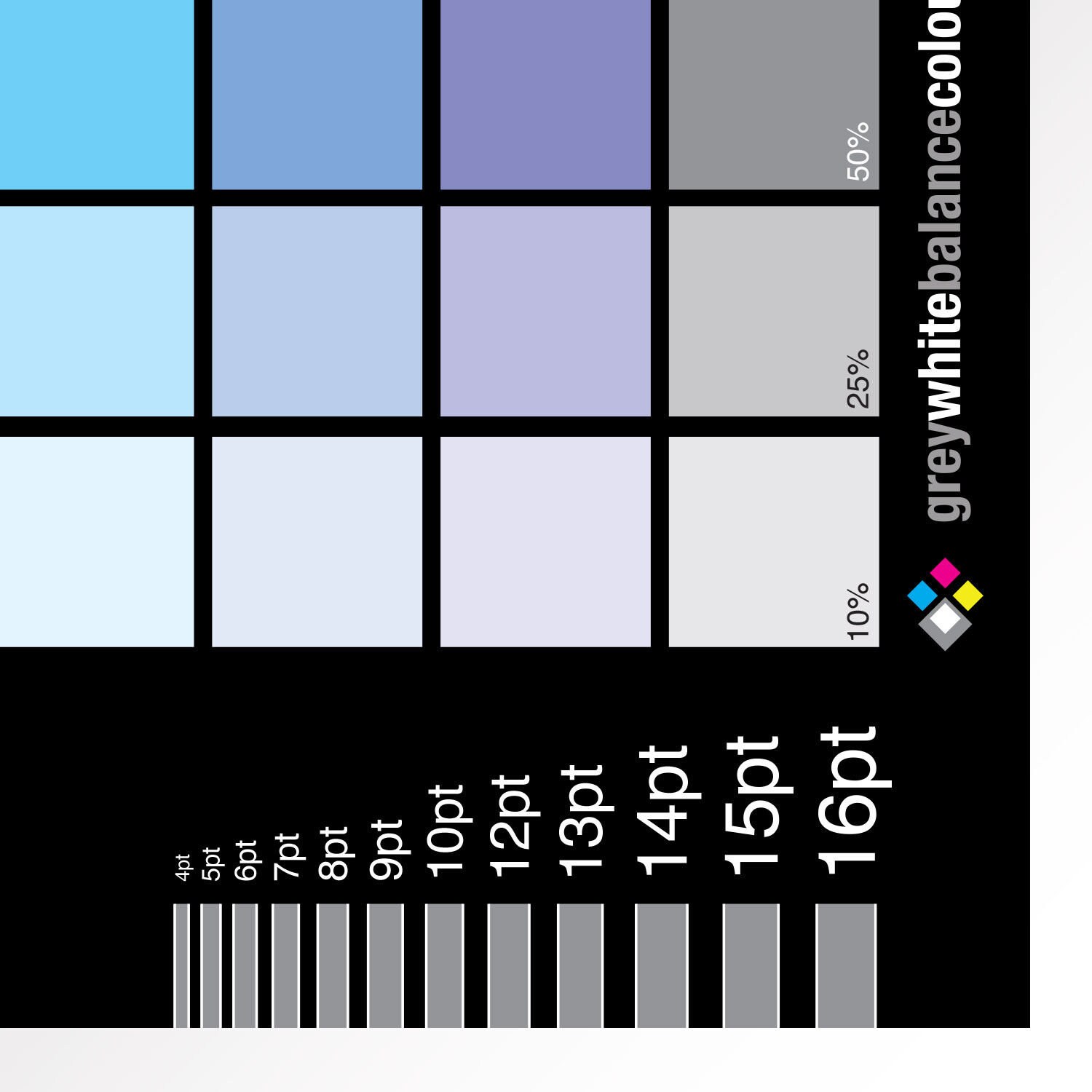 The CMYK Greyscale Card for Design and Reprographics - Etsy