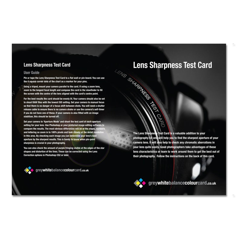 Buy Camera Lens Sharpness Test Card A4 Size 210mm X 297mm Online in ...