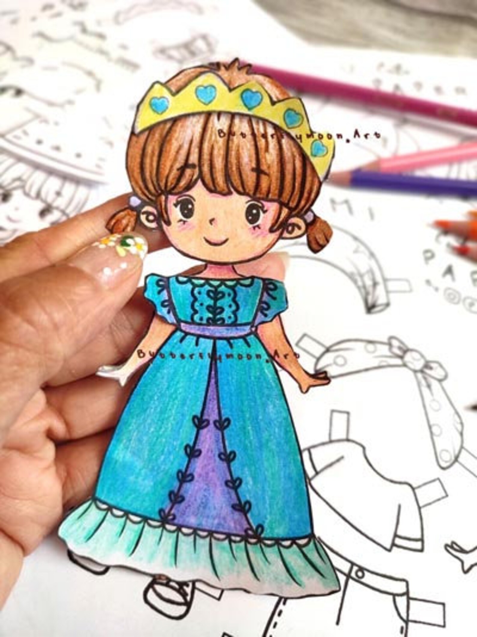 Cute Yumi Paper Doll, Printable Paper Doll,instant Download, Coloring ...
