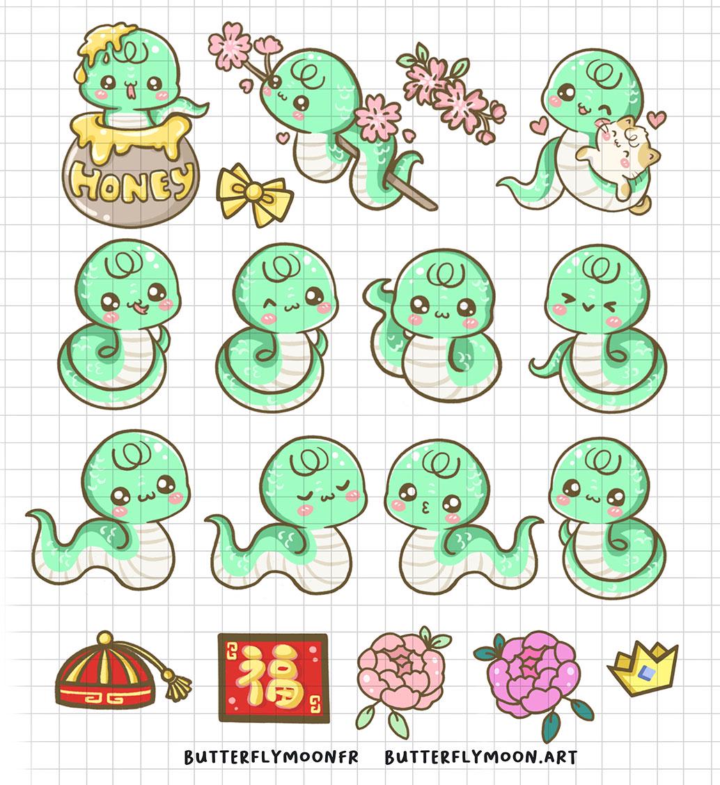 Cute Kawaii Snake Clipart, Kawaii Snake Clipart, Cute Snake Clipart ...