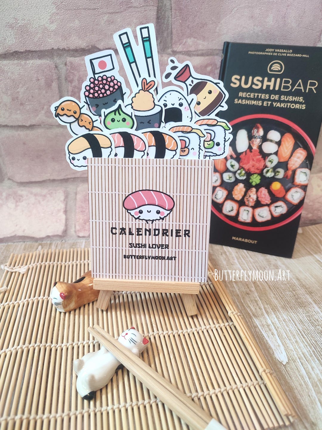 Sushi Lover 2025 or 2026 Mini Calendar, 2025 or 2026 Desk Calendar, Sushi Lover Monthly Calendar ...