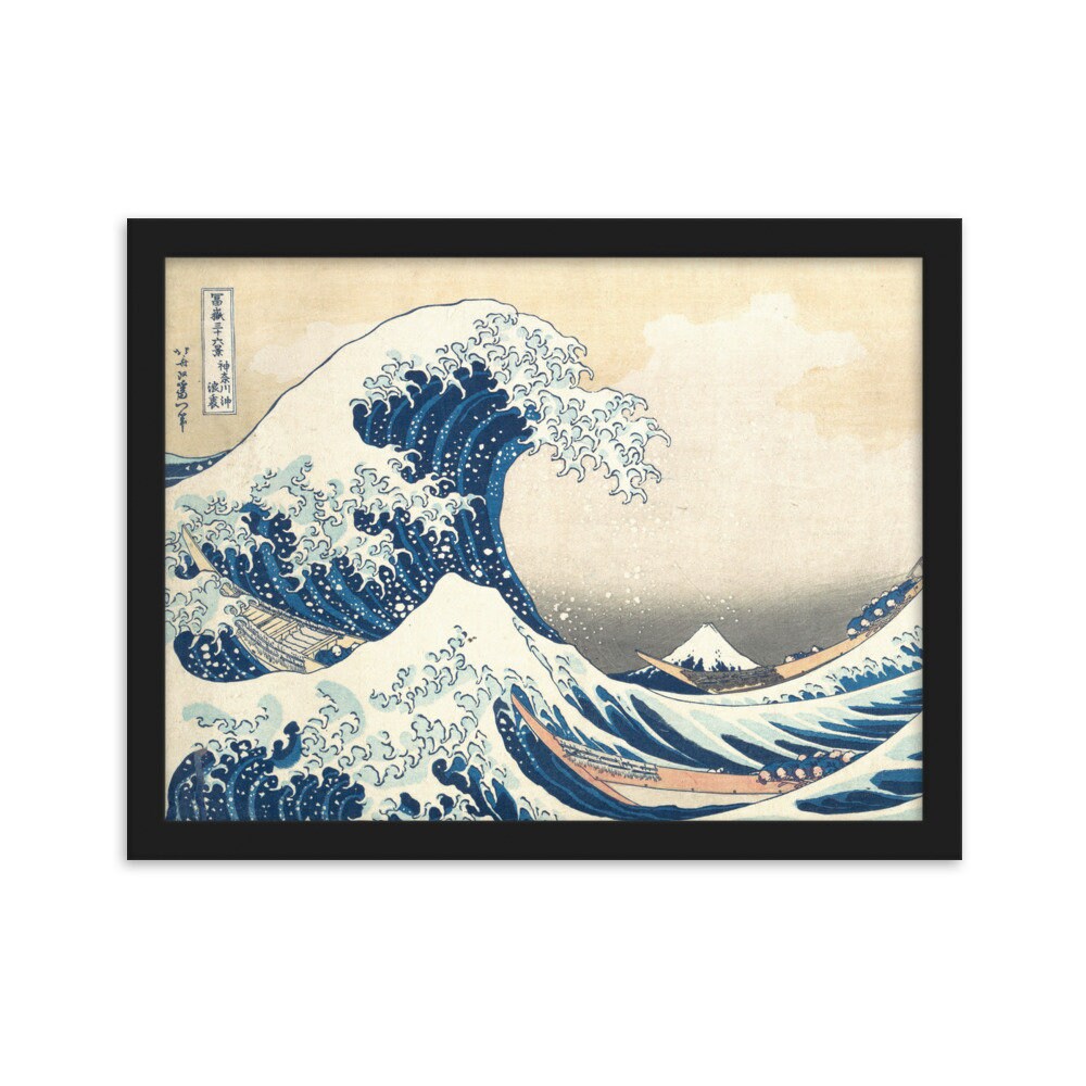 The Great Waves off Kanagawa Framed Matte Paper Poster by Katsushika ...