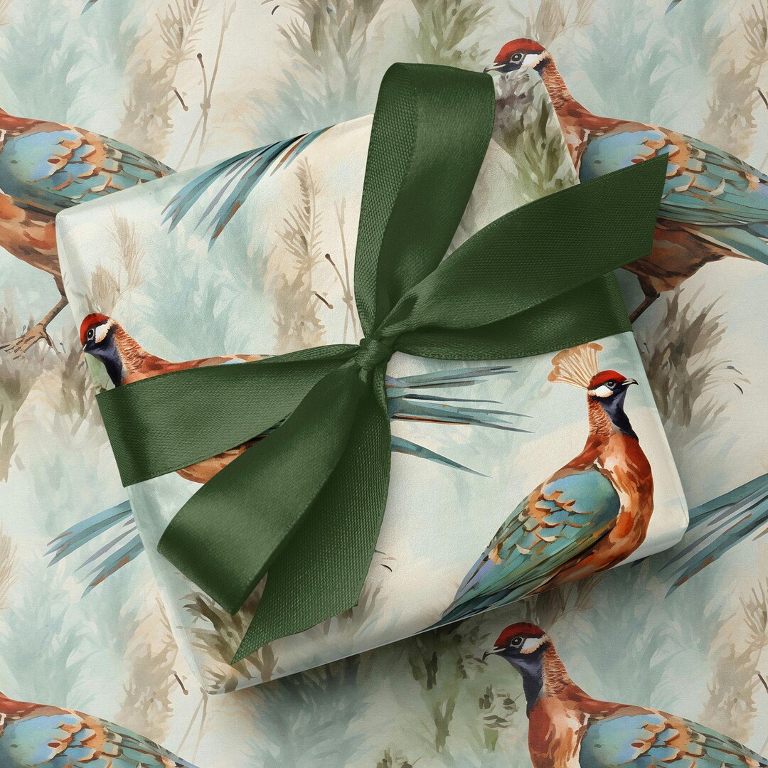 Luxury Rustic Pheasant Print Wrapping Paper - Majestic Male Pheasant ...
