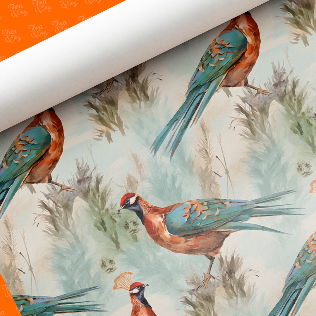 Luxury Rustic Pheasant Print Wrapping Paper Majestic Male - Etsy