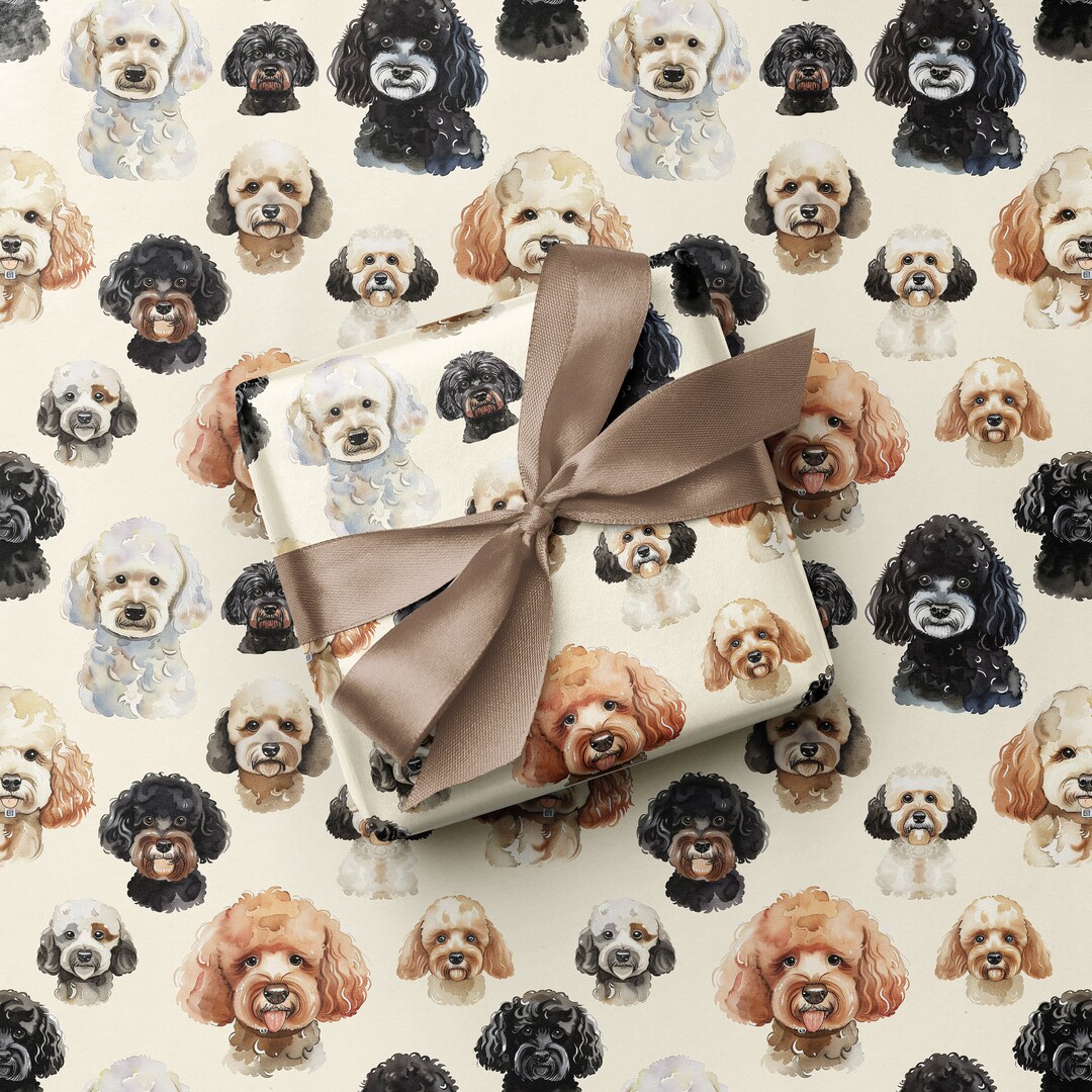 Posh 'poodle Parade' Wrapping Paper Dog Themed Cute Doggy Printed Gift ...