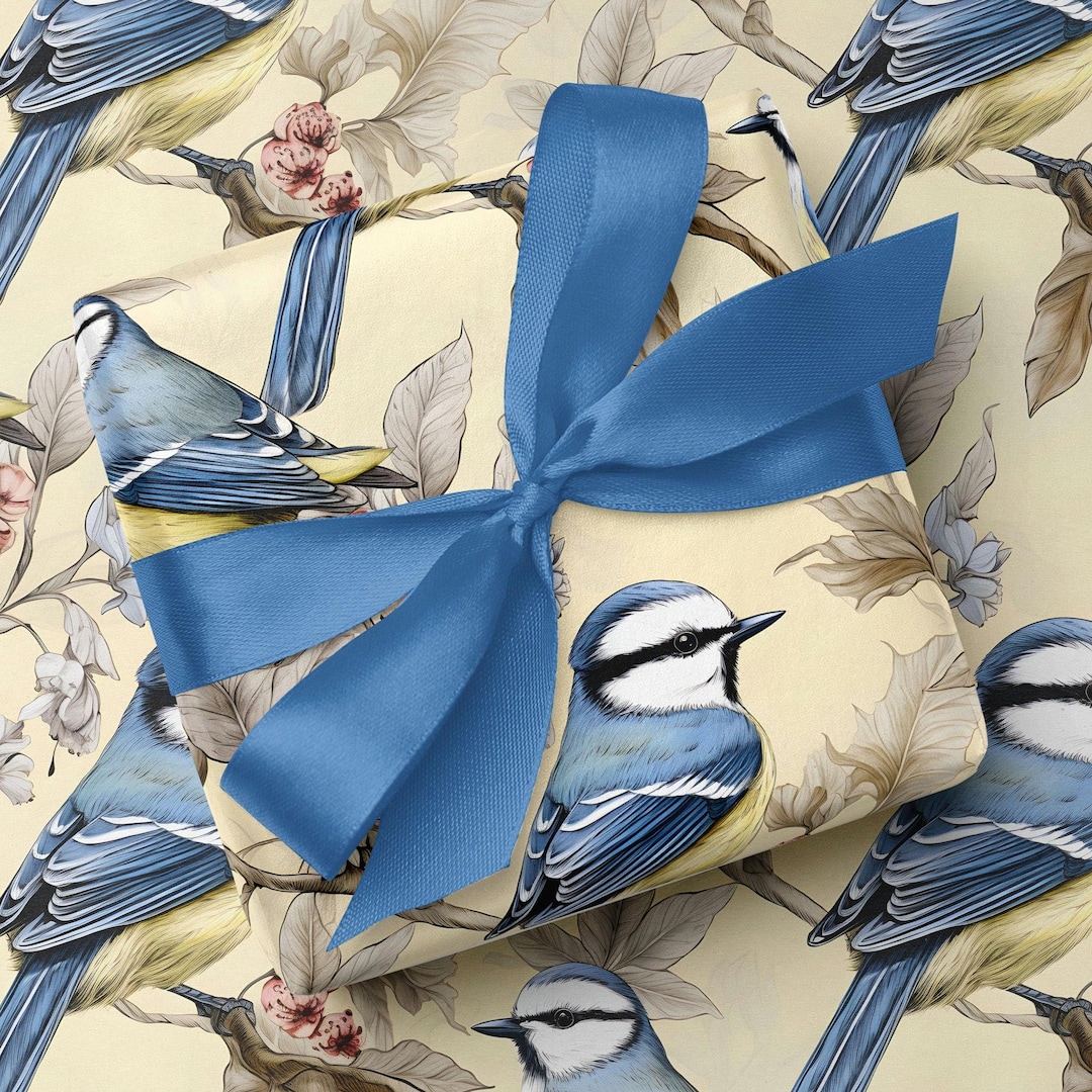 Blue Tit Birds Wrapping Paper – Elegant Gift Wrap for Bird Lovers - Etsy