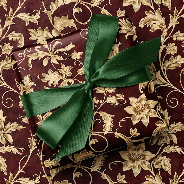 Burgundy Wrapping Paper - Etsy UK