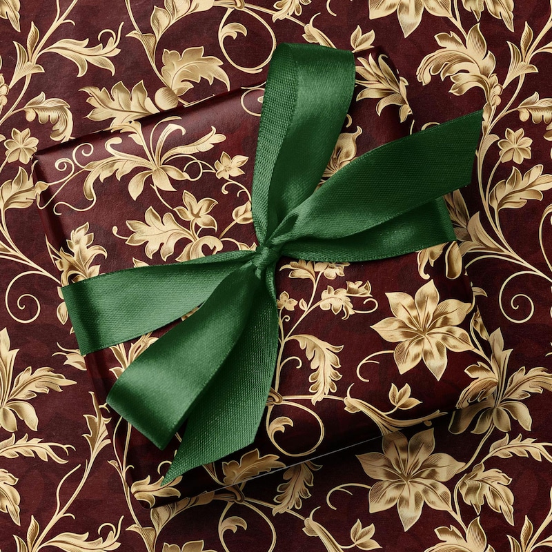 Burgundy Wrapping Paper - Etsy UK