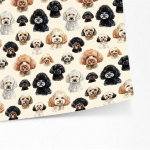 Posh 'poodle Parade' Wrapping Paper - Dog Themed Cute Doggy Printed ...