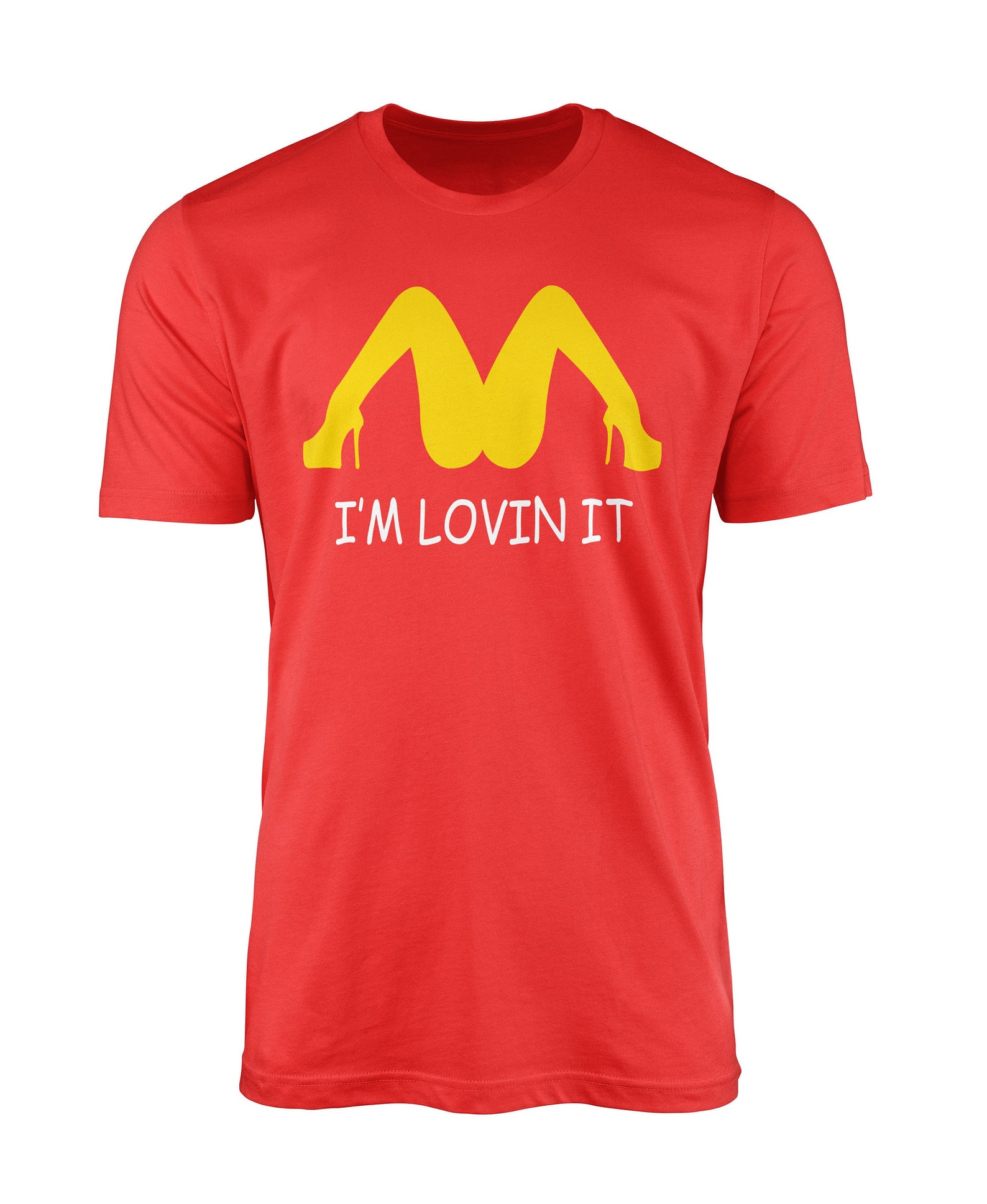 Mens "i'm Lovin It" Open Legs Logo Parody T-shirt | Funny Humorous ...