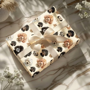 Posh 'poodle Parade' Wrapping Paper - Dog Themed Cute Doggy Printed ...