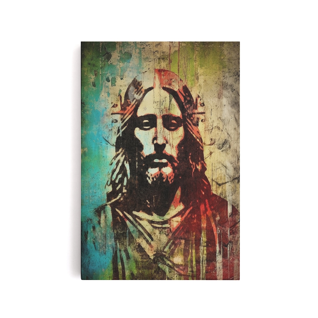 Jesus Christ Portrait Canvas Print Christianity Art Canvas Stencil Type ...