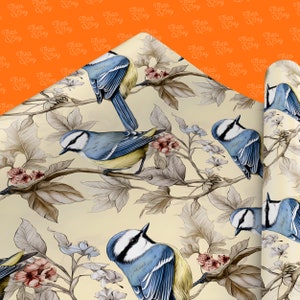 Luxury Blue Tit Birds Wrapping Paper Elegant Birdwatching - Etsy