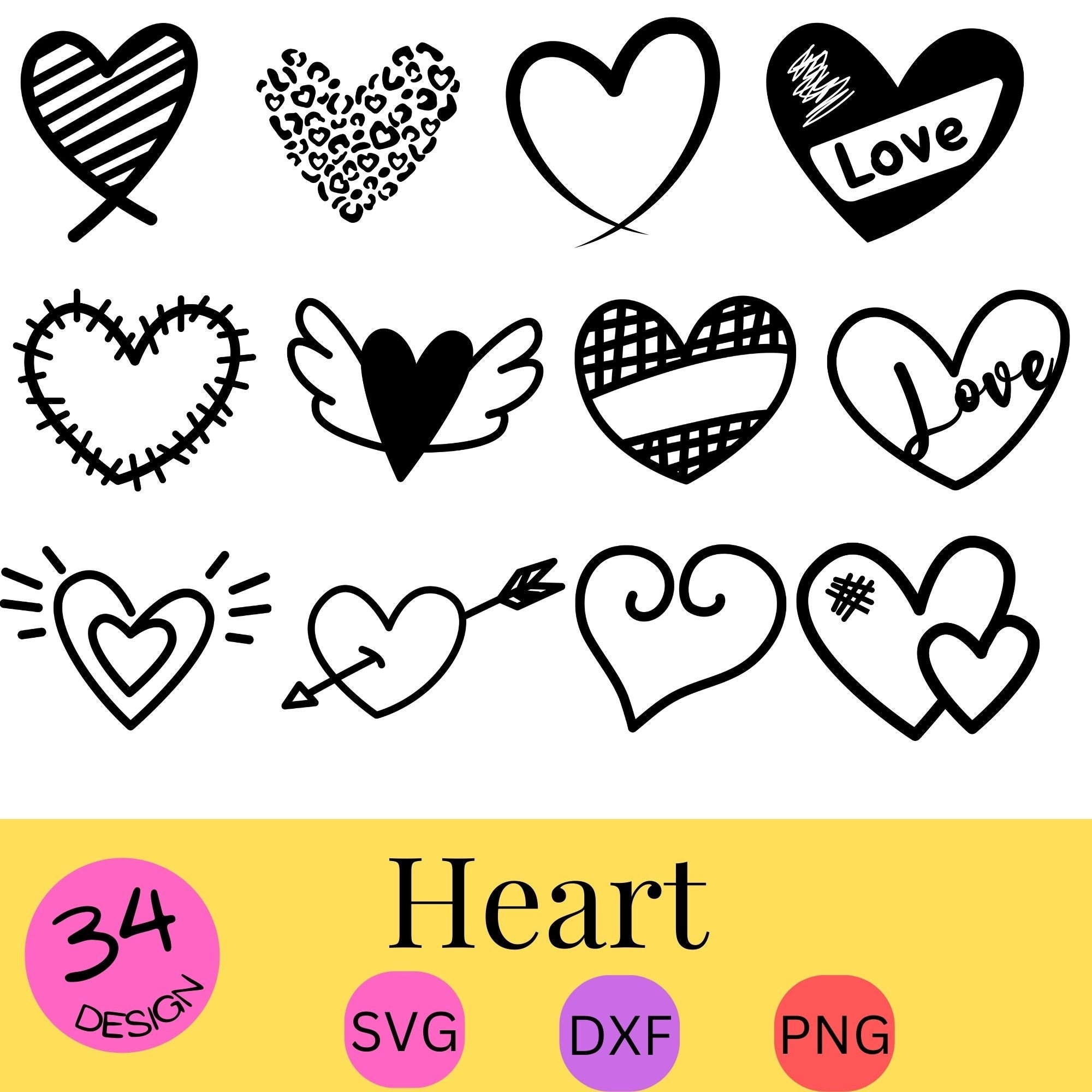 34 Dxf Heart Heart Svg Hand Drawn Svg Open Heart Svg - Etsy Hong Kong